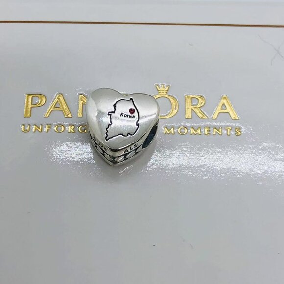 Pandora | Jewelry | Pandora Korea Map Heart Bead Charm | Poshmark
